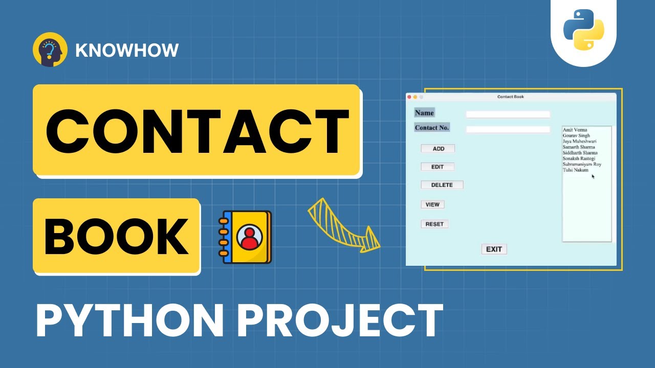 How To Make Contact Book Using Python Step By Step Tutorial Python 1903