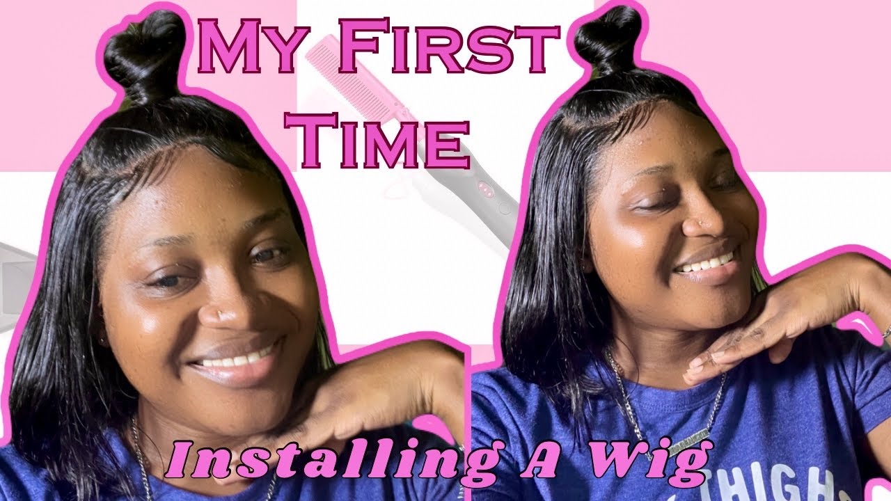 My First Time Installing A Wig | How to Install A Wig Step By Step | Boss babe Nickie - YouTube