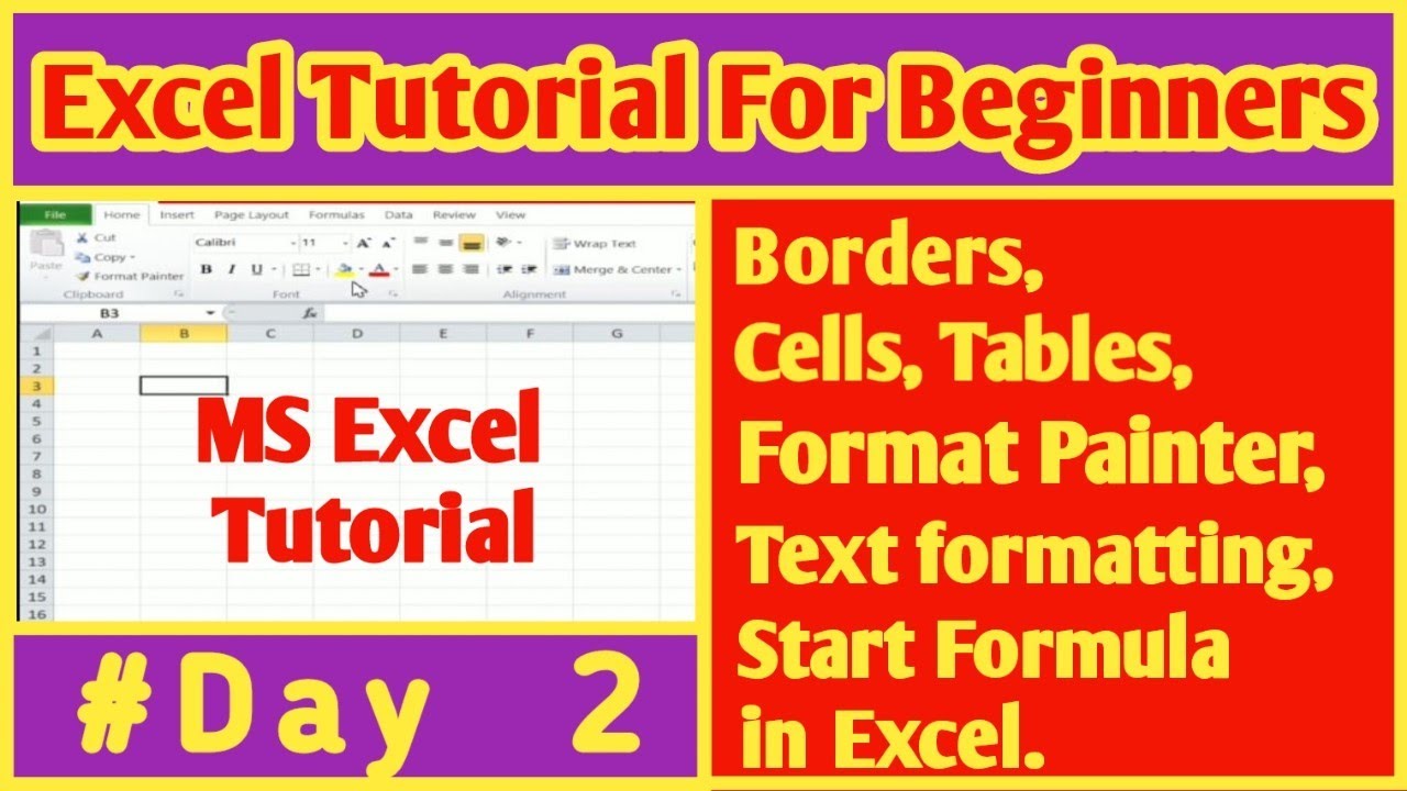 Microsoft Excel Tutorial | Day 2 | Excel Tutorial For Beginners - YouTube