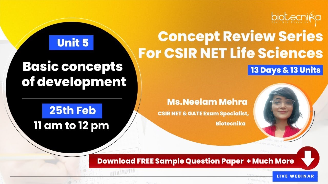 CSIR NET Day 5 - UNIT 5 Basic concepts of development - YouTube