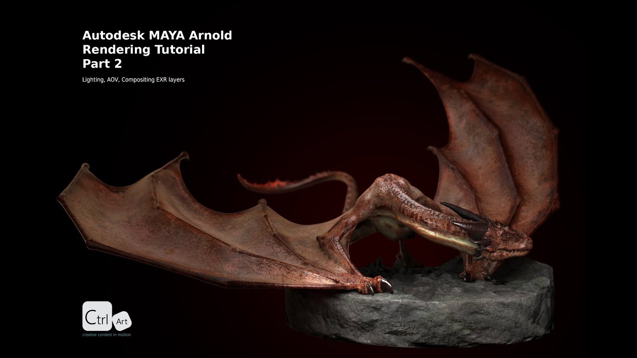 Autodesk Maya Arnold Rendering Dragon tutorial part 2 - YouTube