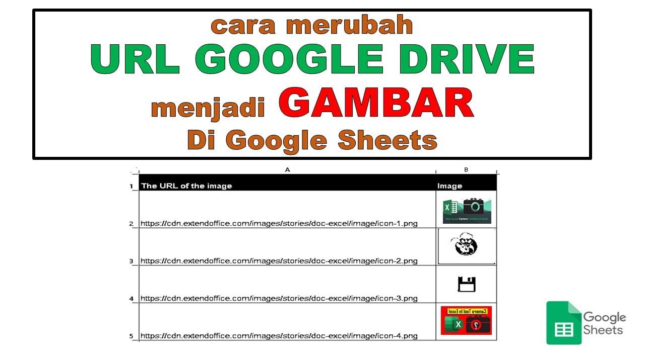 Merubah URL google drive menjadi gambar pada google sheet - YouTube