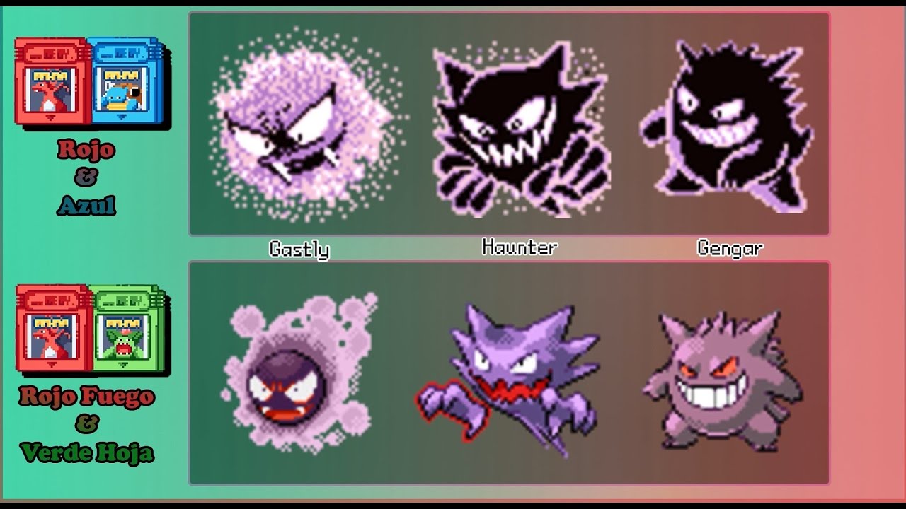 Comparación de Sprites Pokémon Rojo & Azul vs Rojo Fuego & Verde Hoja ...