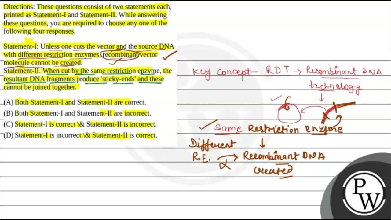 Directions: These questions consist of two statements each, printed as Statement-I and Statement ...
