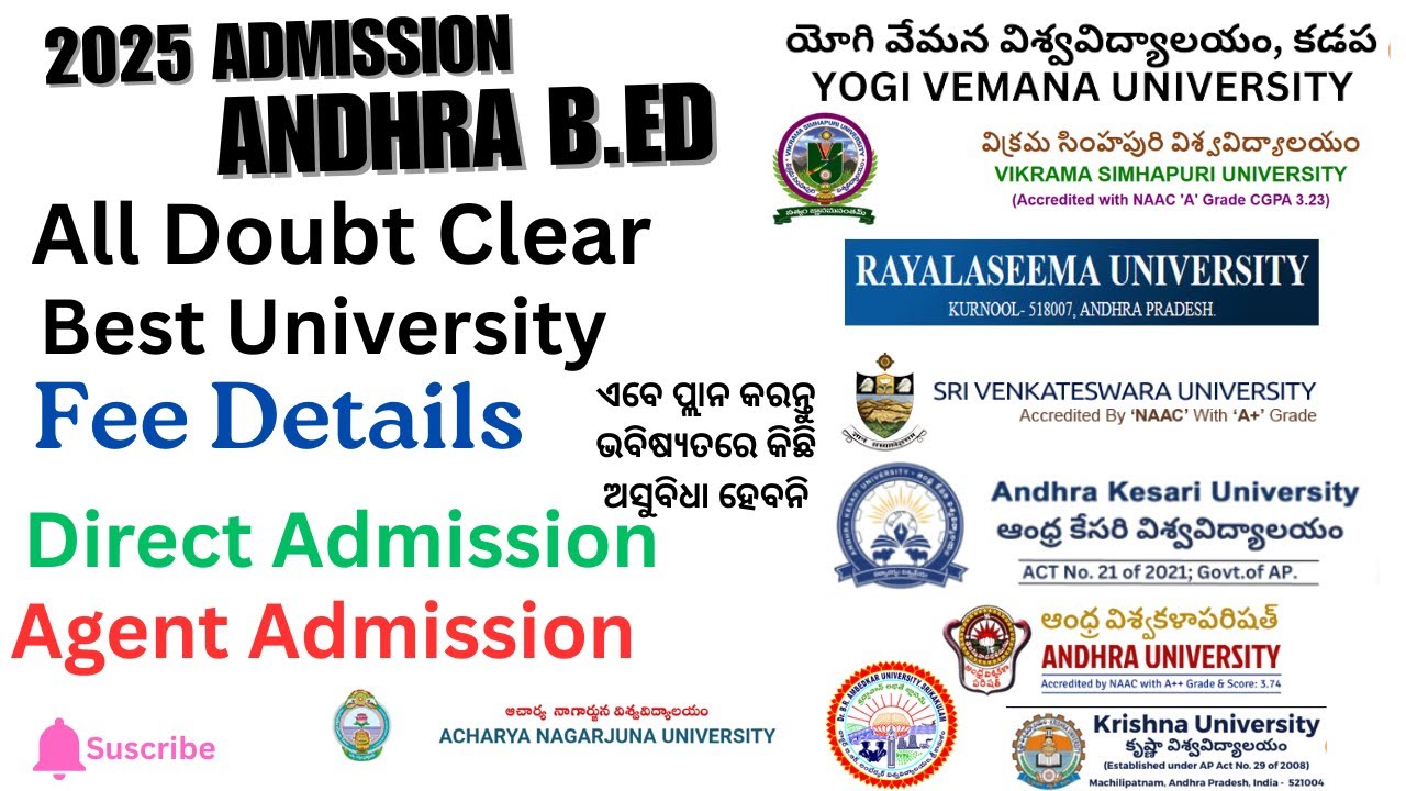 Andhra B.Ed 2025 Admission | All Doubt Clear | Best University Best ...