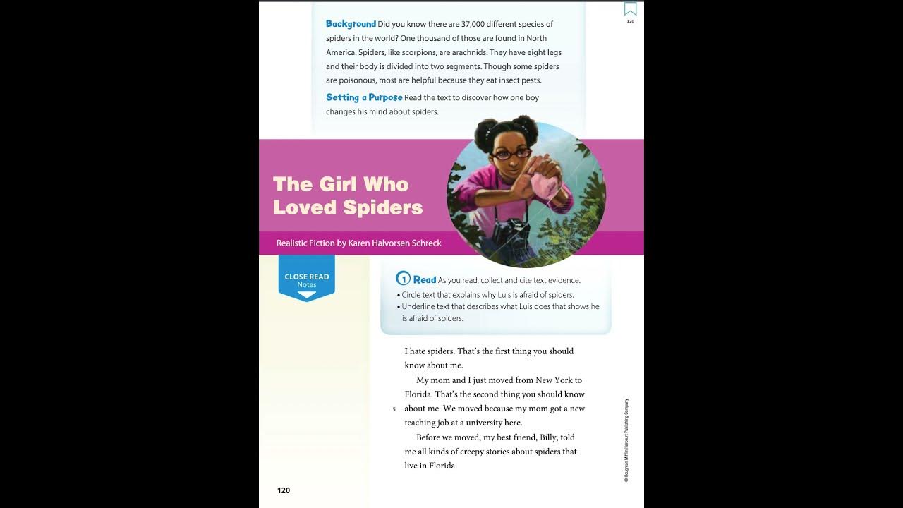 The Girl Who Loved Spiders (Journeys Lesson 26) - YouTube