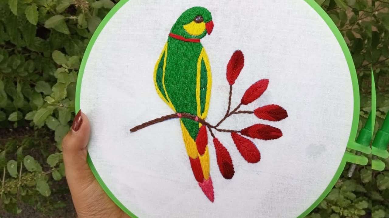 Parrot Handcraft || Hand Embroidery || Step by Step - YouTube