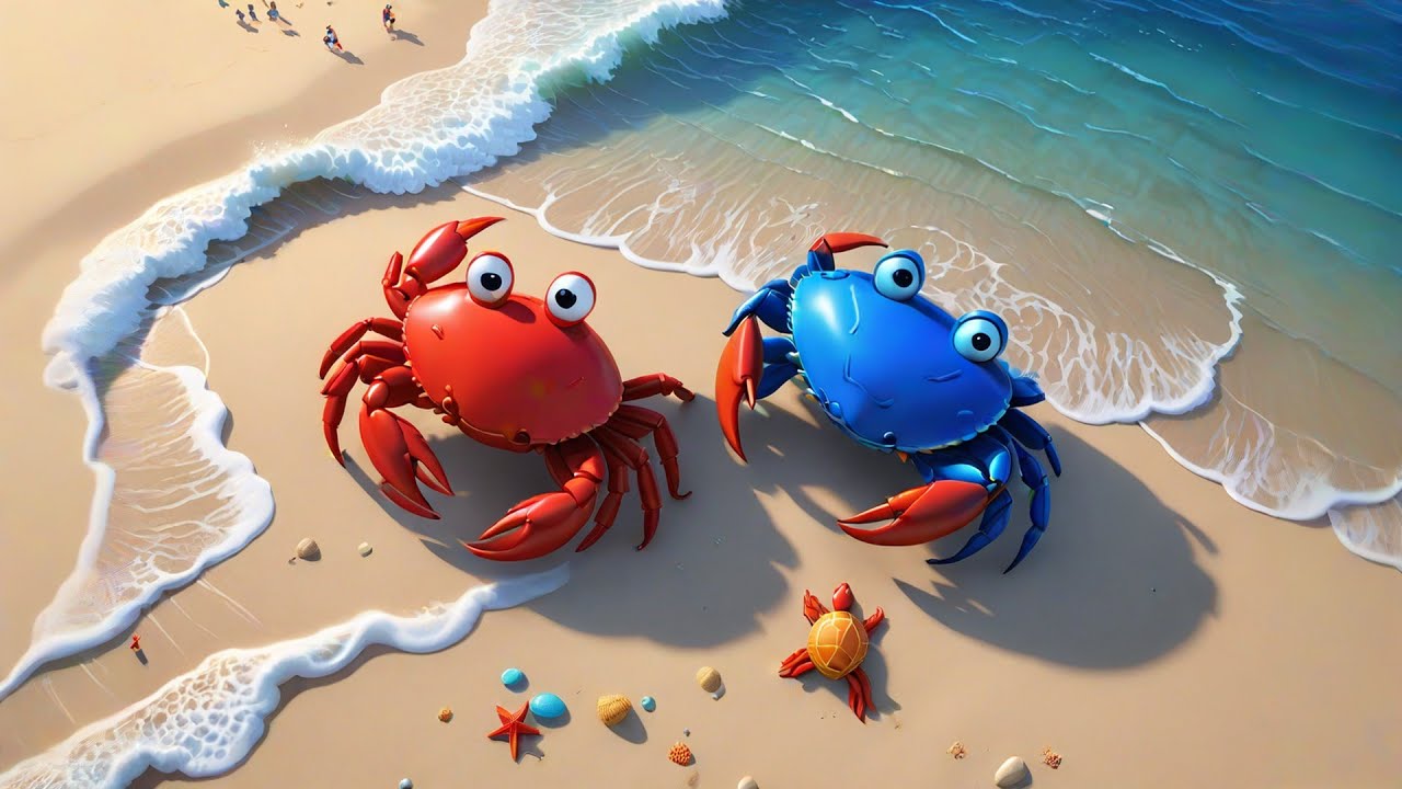 Three Colorful Crabs Snap and Spin | Fun Ocean Counting Song | Nursery ...