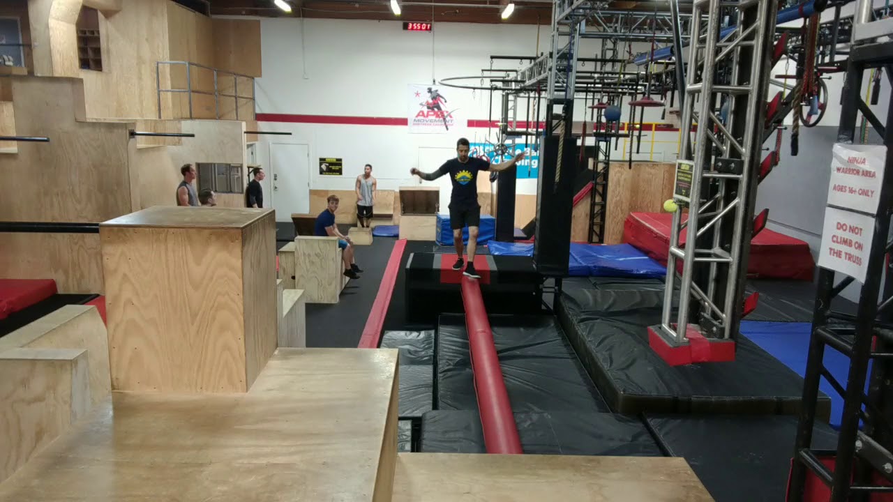 Balance on spinning log, going forward and backwards - YouTube