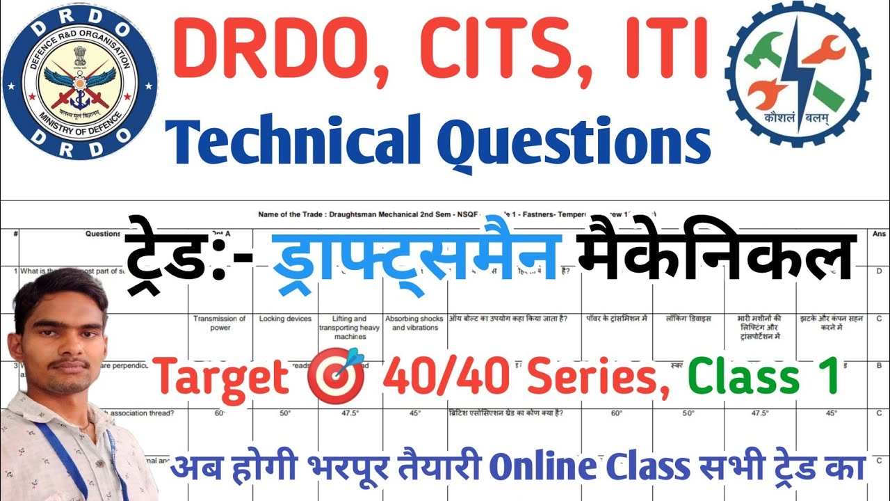DRDO,CITS,ITI, Technical question 🎯40/40 Online Class, @kapilcits ...