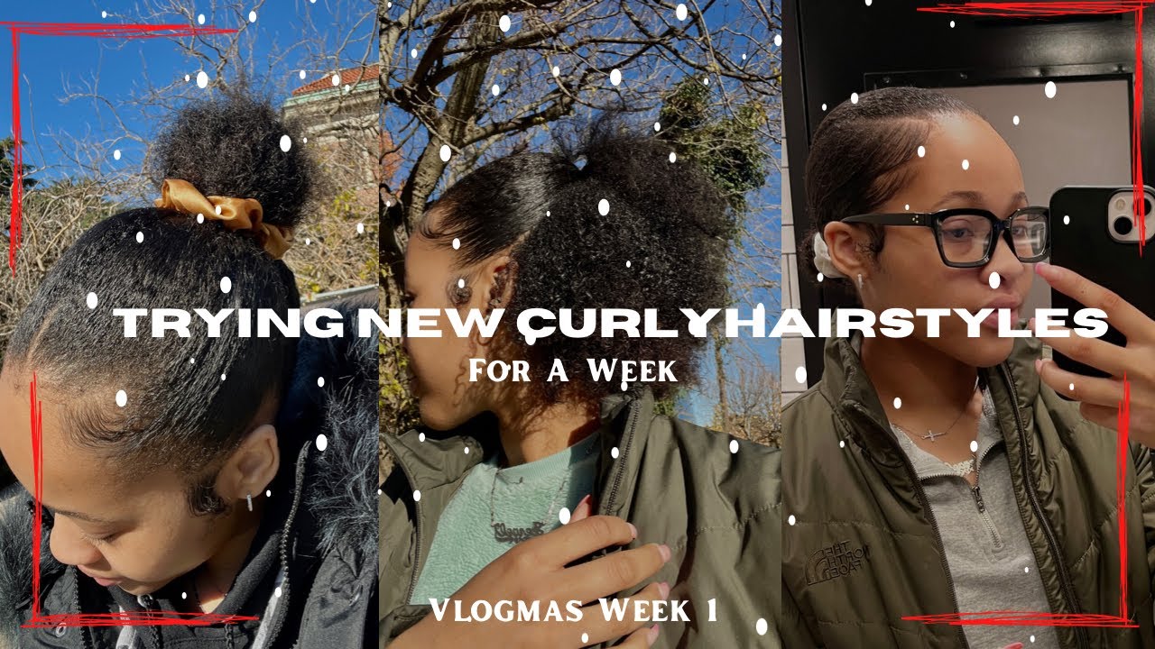 trying new curly hairstyles everyday for a week | VLOGMAS WEEK 1 - YouTube