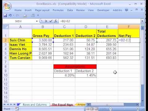 Excel Basics #3: Formulas w Cell References - YouTube