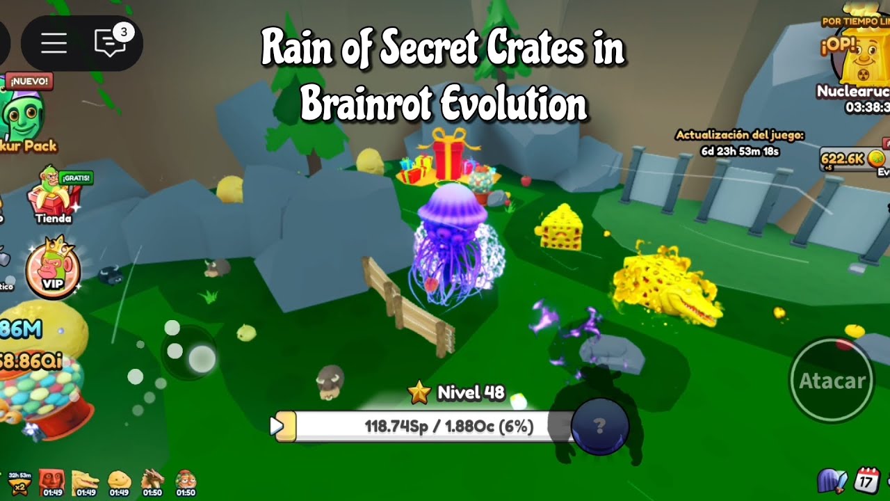 Rain of Secret Crates in Brainrot Evolution - YouTube