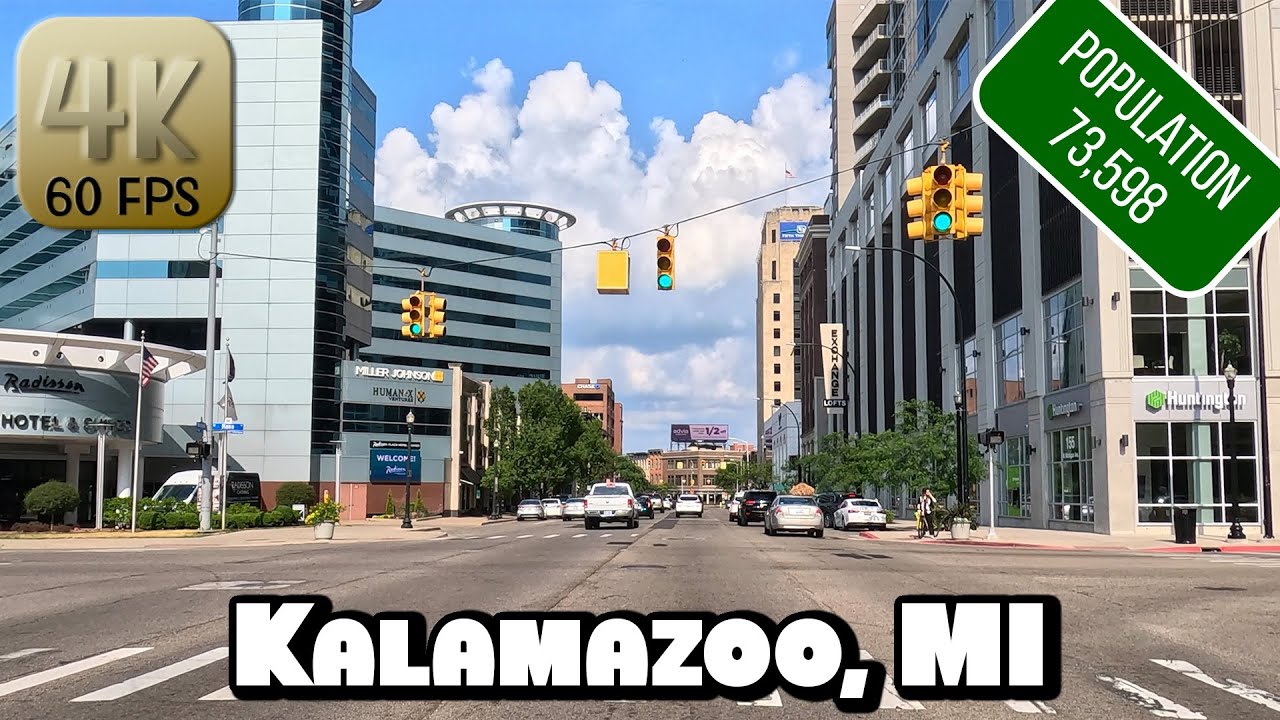 Driving Around Downtown Kalamazoo, Michigan in 4k Video - YouTube