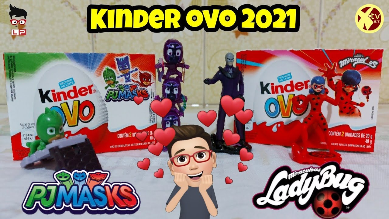 Unboxing Kinder Ovo Edição 2021 - Miraculous LadyBug & Pj Masks - YouTube