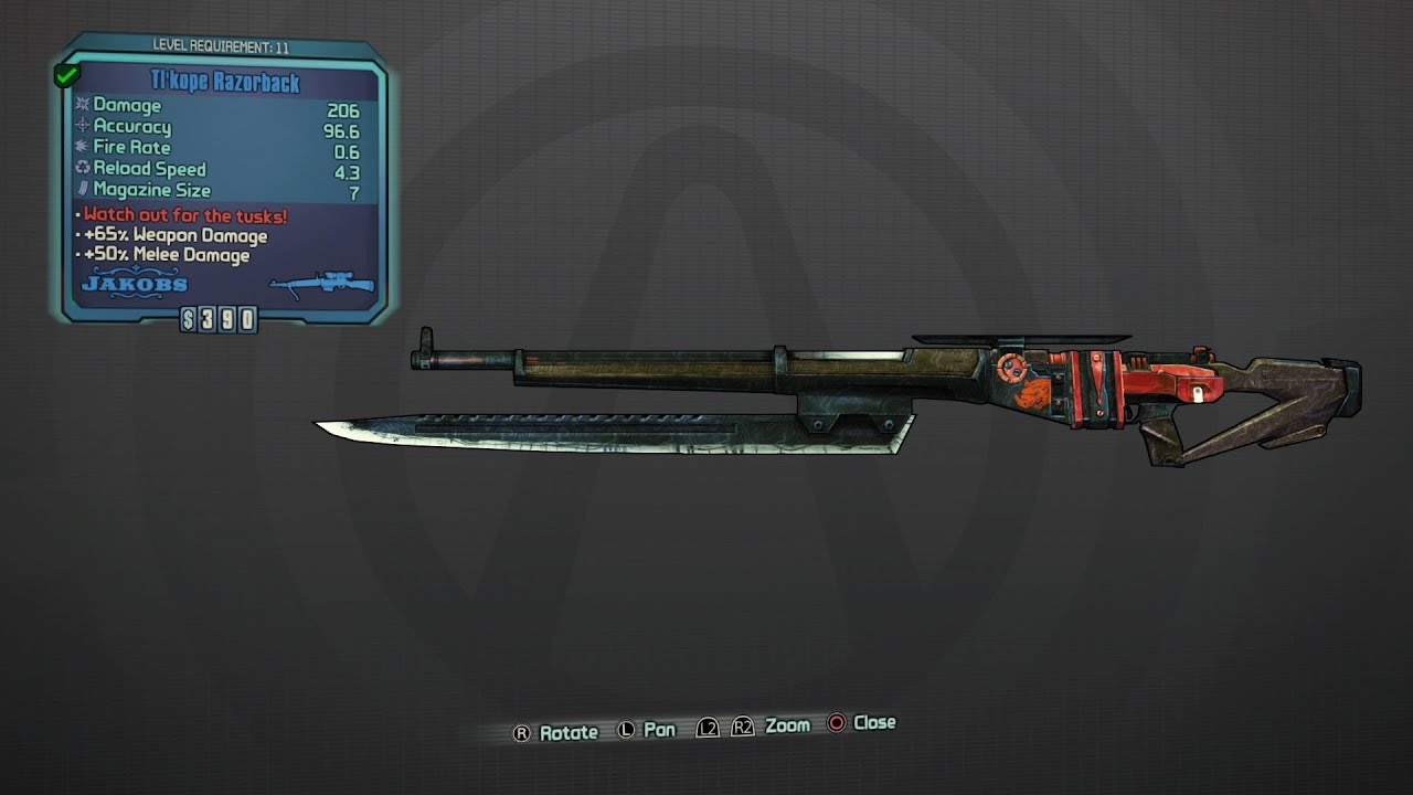 Borderlands The Pre Sequel: Razorback (Unique weapons #16) - YouTube