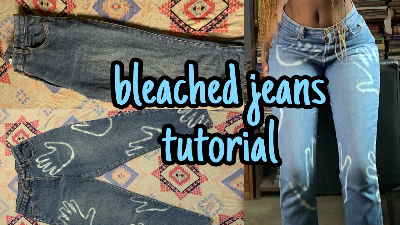 diy: how to make statement jeans. bleached jeans tutorial. - YouTube