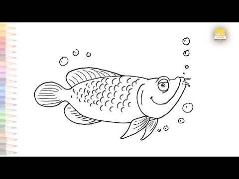 Cod fish drawing | Dibujar bacalao facil | How to draw A Cod step by step | easy fish drawings