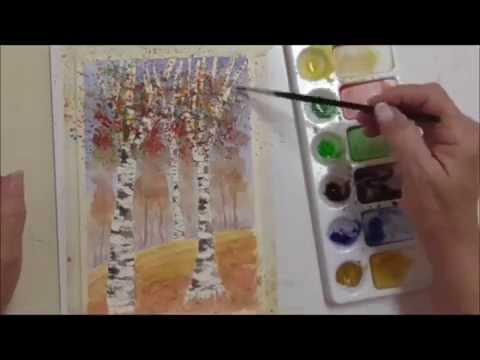Birch Trees Watercolor Tutorial Part 3 - YouTube