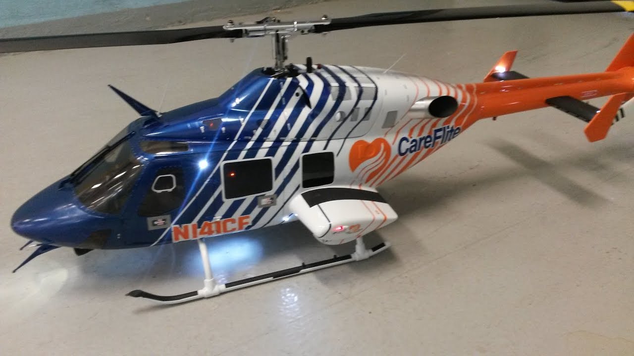 Trex 600 Bell 222 UT CareFlite - YouTube