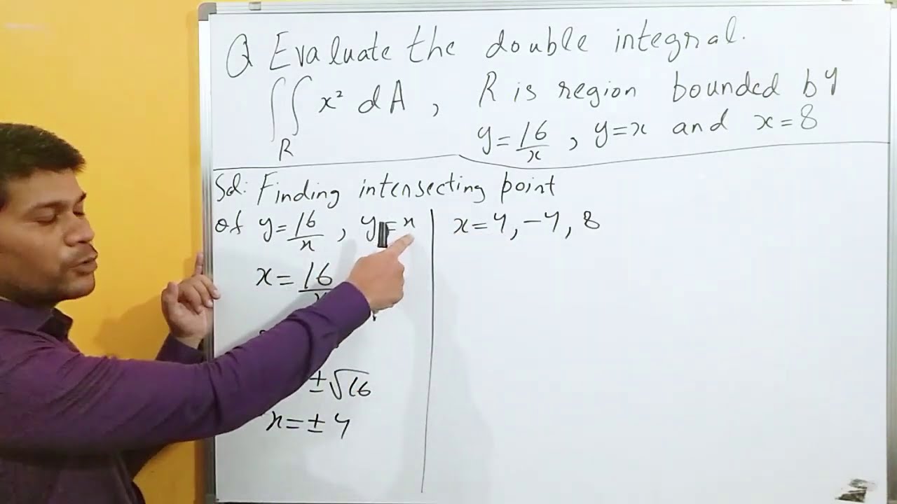 Double integral over non rectangular region, straight line and ...