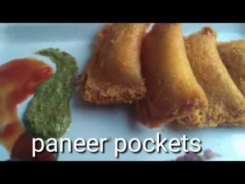 Paneer pockets | party snacks recipe | paneer recipes | starters recipe ...