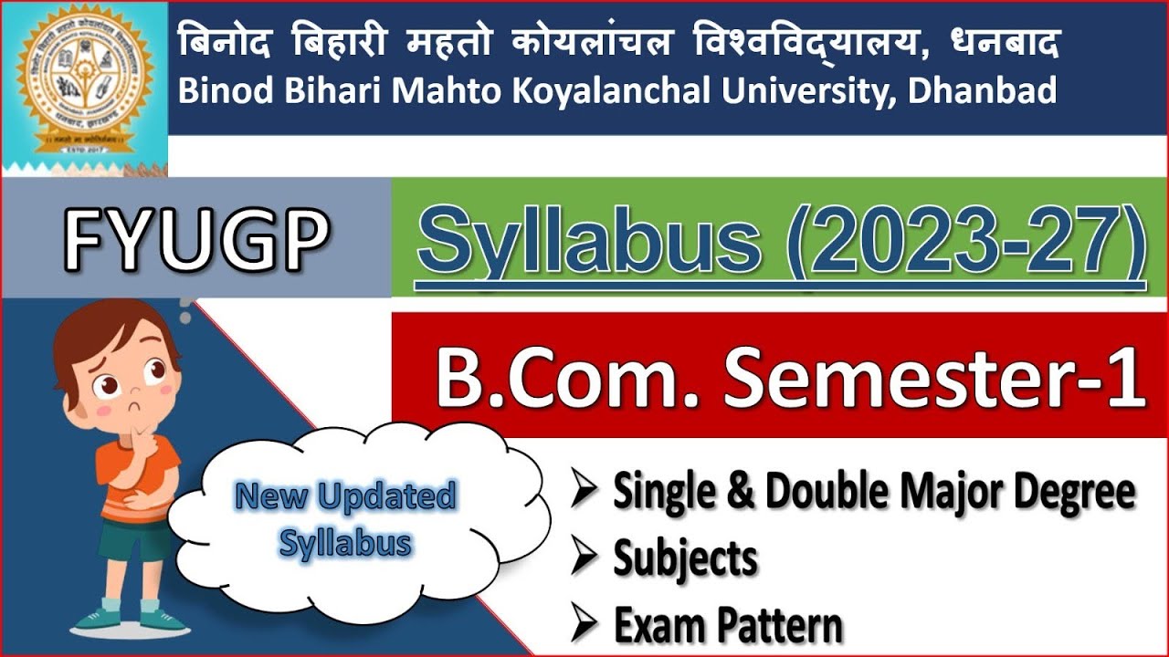 BBMKU| Binod Bihari Mahto Kolyanchal University Dhnabad /B.Com ...