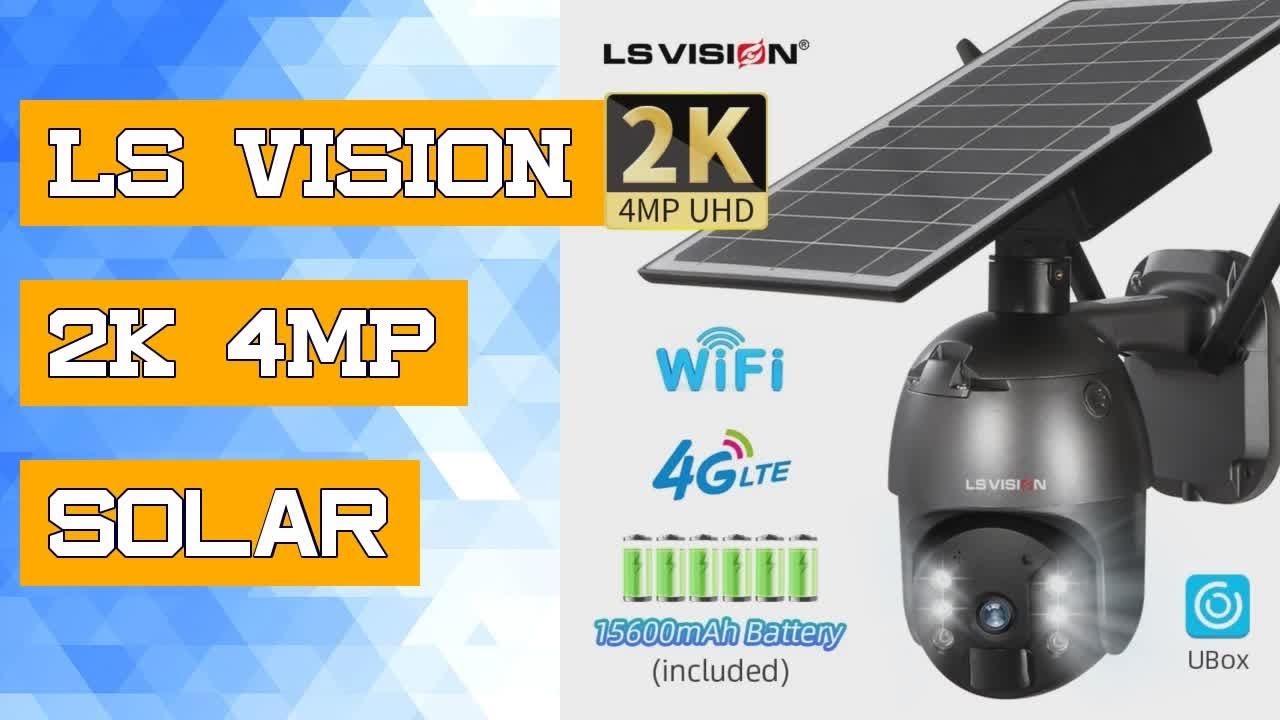 LS VISION 2K 4MP Solar Camera 4G SIM Wireless Outdoor WiFi IP Cam ...