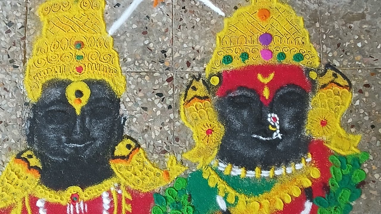 vithal rukamini rangoli #art #vithalmauli #viralvideo - YouTube