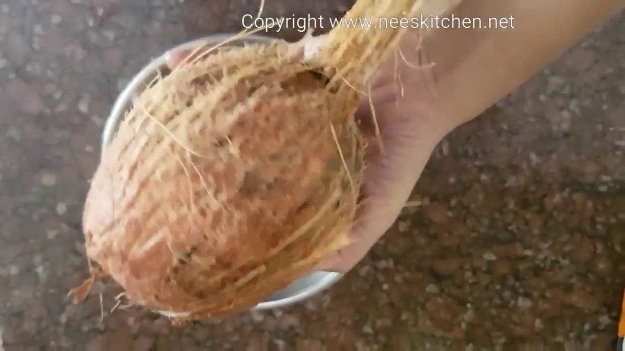How to break coconut without spoiling your floor - YouTube