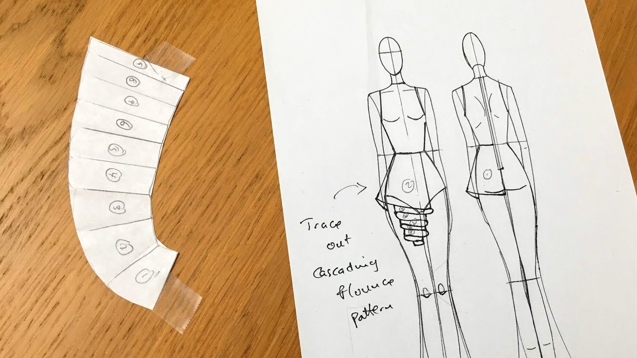 CASCADING PEPLUM FLOUNCE PATTERN | MINIATURE TECHNIQUE | KIM DAVE - YouTube