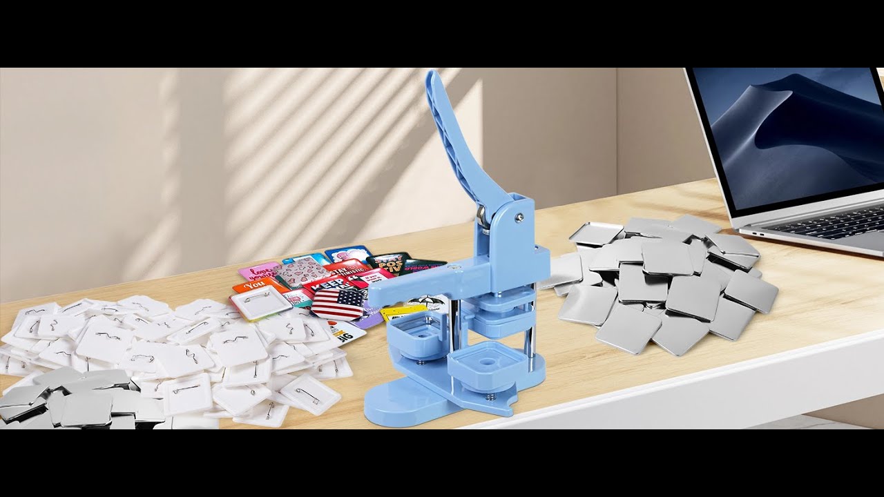 BEAMNOVA Square Button Maker Machine with 100 Sets of Button Supplies ...