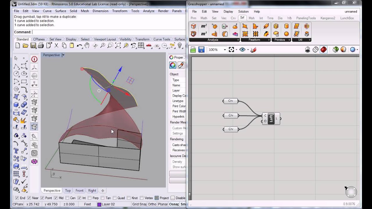 Rhino - 85 - Introduction to Concept of Grasshopper and Parametric ...
