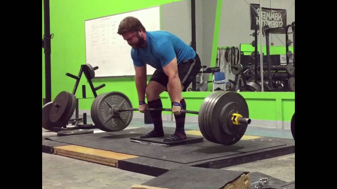 550 Stiff Legged Deficit Deadlift - YouTube