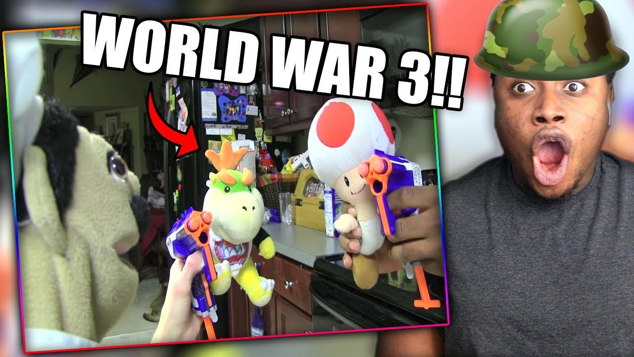 JUNIOR'S NERF GUN WAR! | SML Movie: Bowser Junior's Nerf Gun Reaction ...
