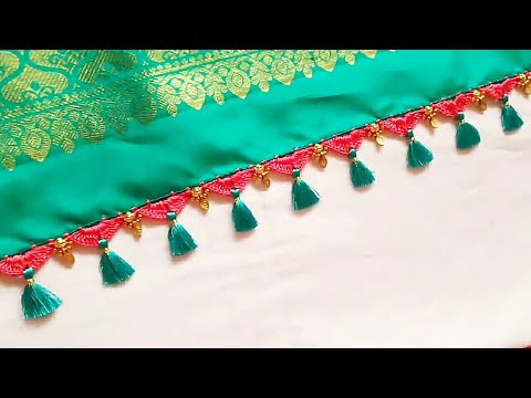 easy, simple krosha kuchu design #sareekuchu# Nandana creations ...