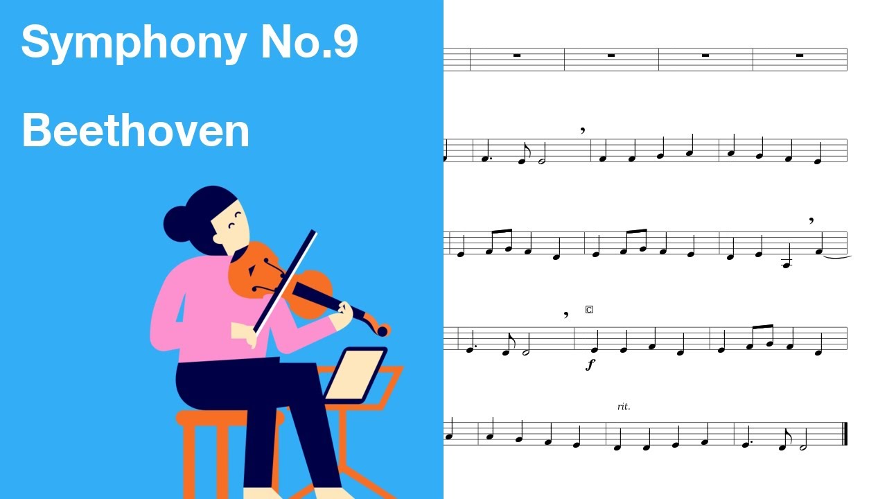 Beethoven - Symphony No.9 - Ode to Joy [Violin Sheet Music] - YouTube