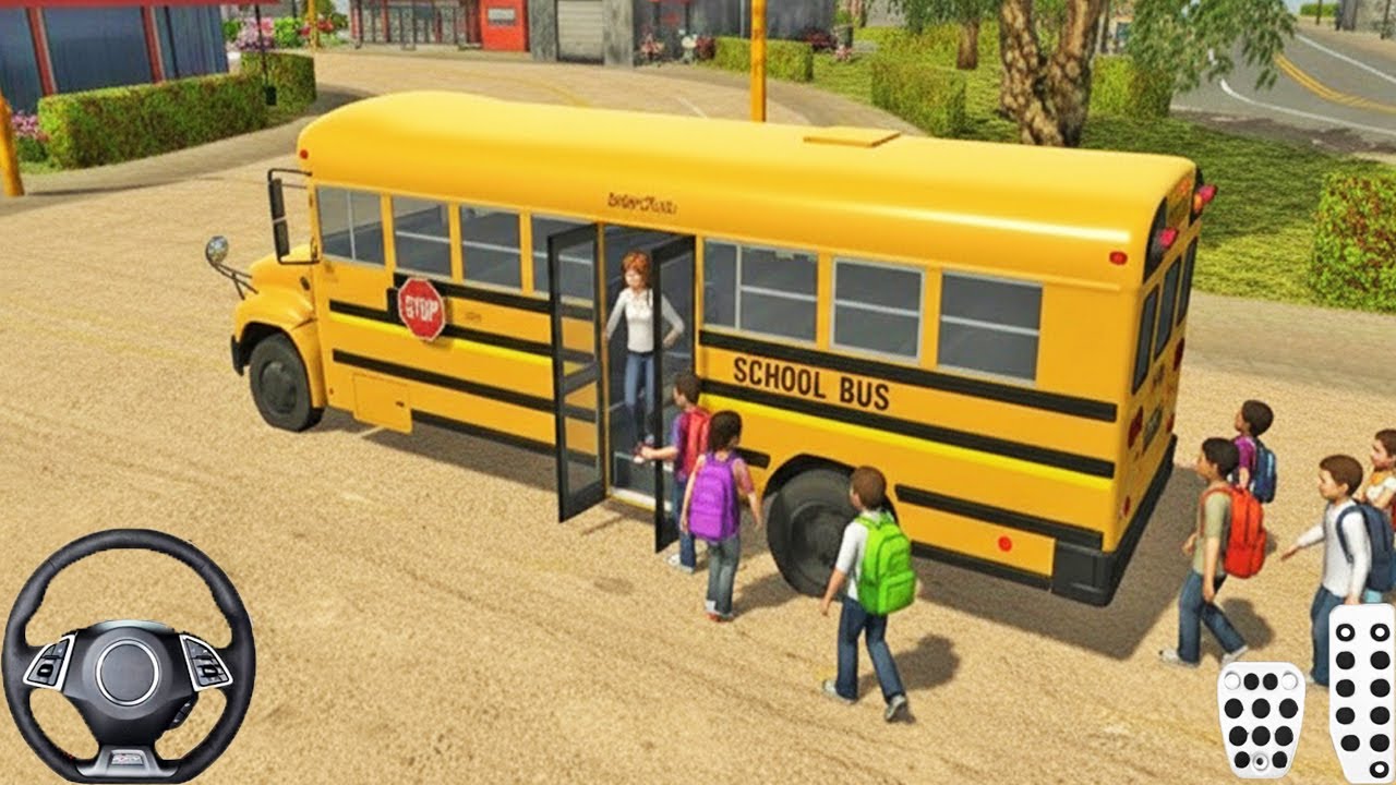 Mini Offroad School Bus Driving Parking Game - Bus Gadi - Bus Game ...