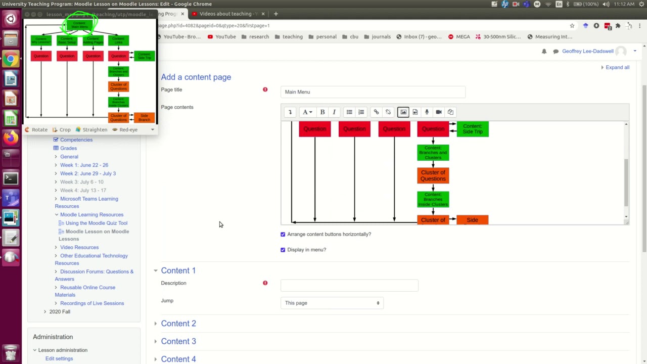 The Moodle Lesson Tool, Lecture #3 - Adding Pages to a Lesson (Part 1 ...