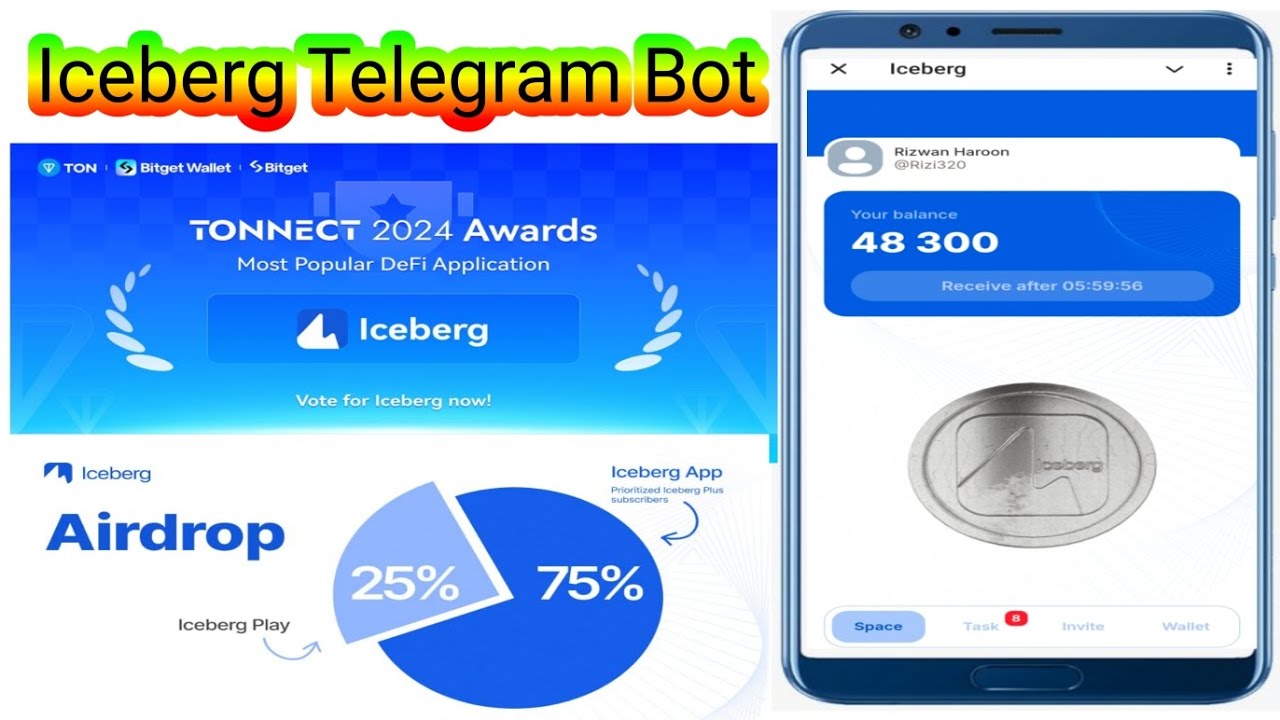 Iceberg Telegram Bot Mining App Ton Wallet Connect Airdrop listing ...
