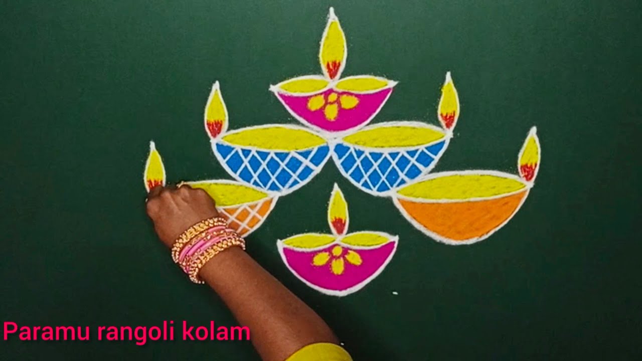 deepam rangoli 7*1 dots 🪔vilakku kolam🪔karthigai deepam🪔navarathiri ...