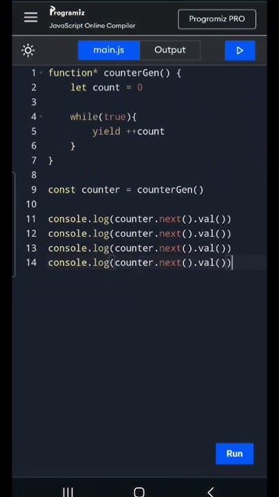 Counter using Javascript Generator function* | #shorts #javascript #programming #concepts - YouTube