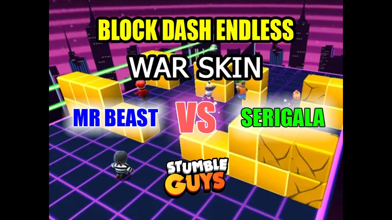 Mabar War Skin Tim Mr Beast VS Serigala Block Dash Endless Only ...