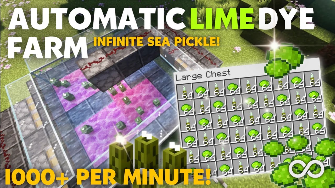 EASY Automatic Sea Pickle Farm Tutorial 1.20+ | Efficient and Compact ...