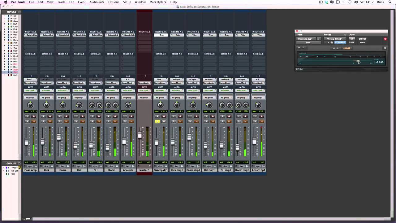 Using The Softube Saturation Knob In A Pro Tools Mix - YouTube