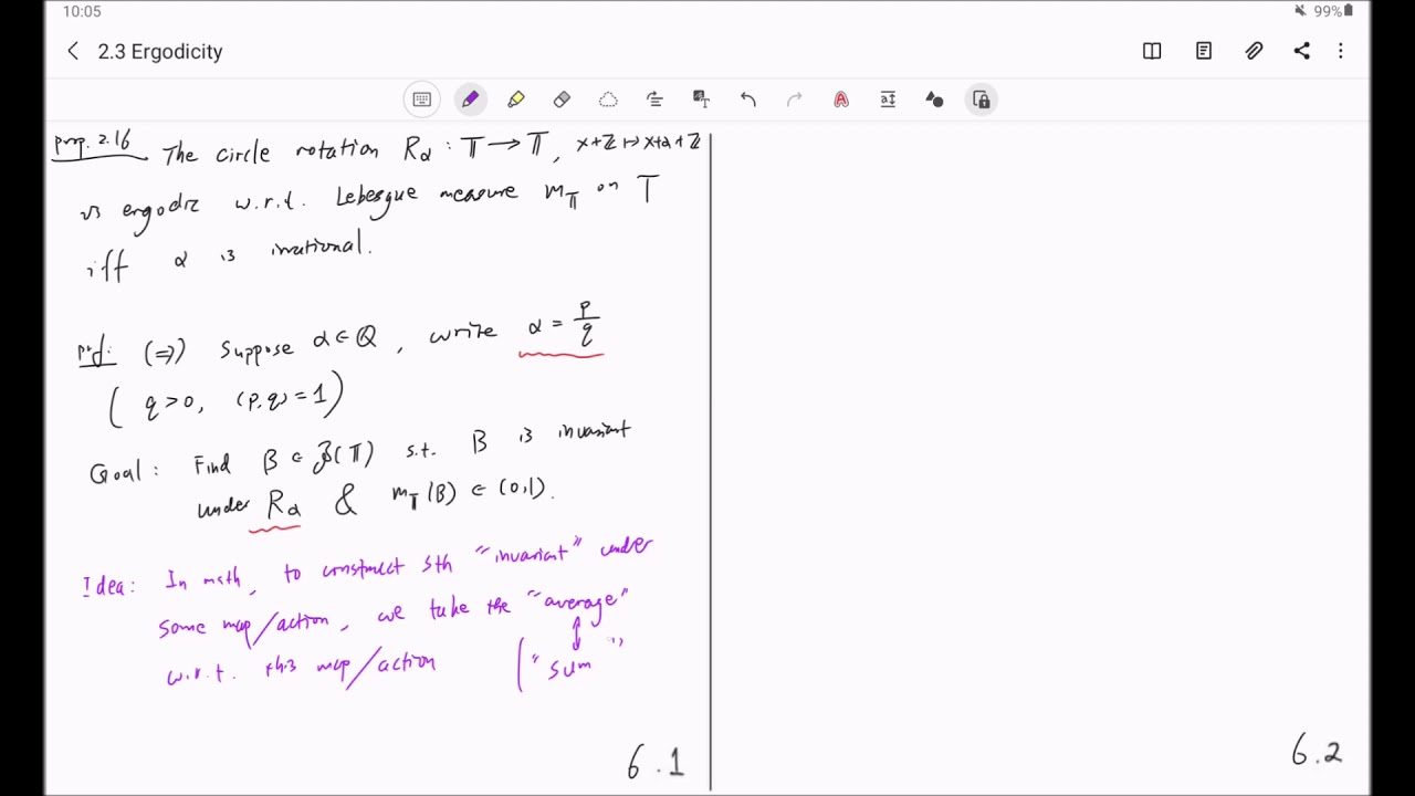 Ergodic theory 2 3 h the ergodicity of circle rotations part 1 - YouTube