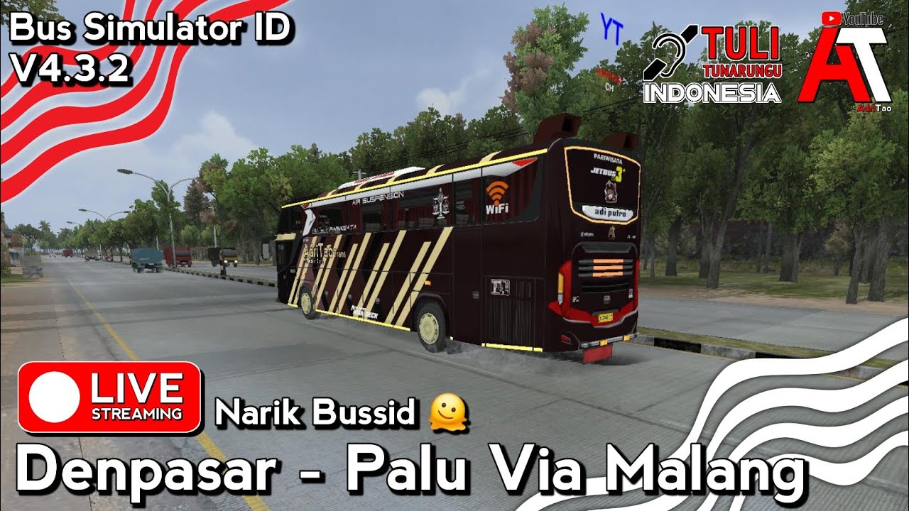 🔴 Live Narik Denpasar - Palu Via Malang, Bussid | Indonesia - YouTube