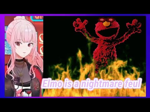Calli thinks Elmo is a nightmare fuel creature •Hololive EN• Mori ...