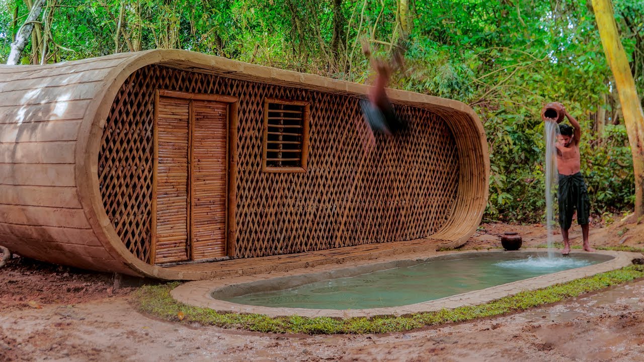 100 Days Building A House in Forest With A Swimming Pool - YouTube