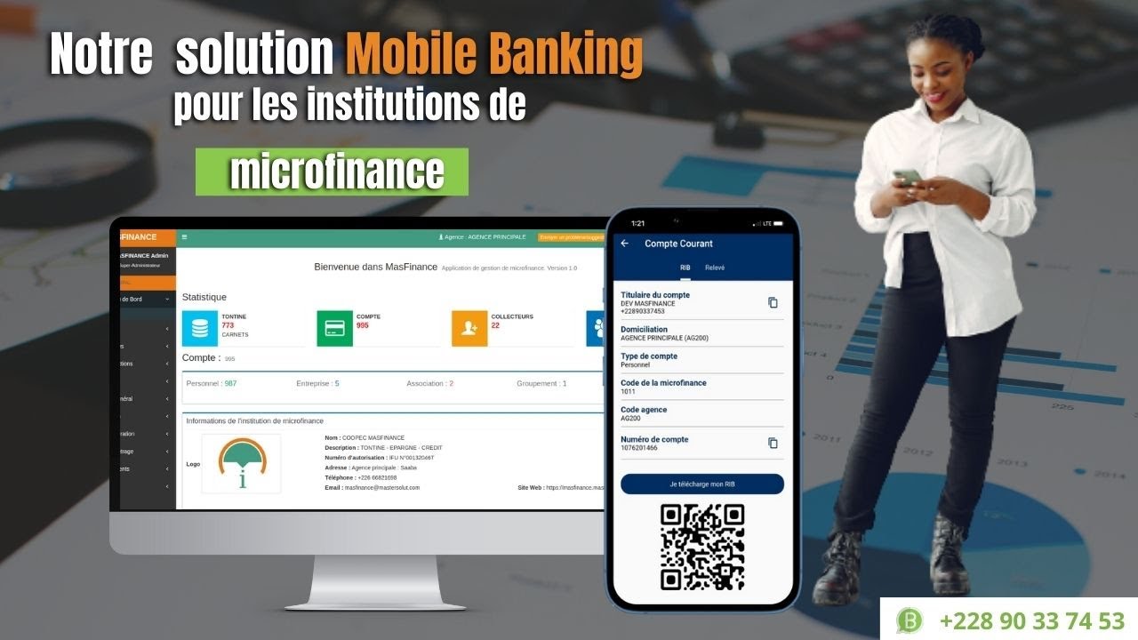 Notre application mobile pour les clients des institutions de microfinance - YouTube